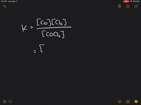 SOLVED:Suppose that for the reaction COCl2(g) ⇌CO(g)+Cl2(g) it is ...
