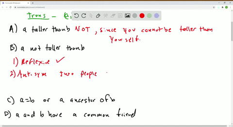 SOLVED: Is (S, R) a poset if S is the set of all people in the world and (a, b) ∈R, where a and ...