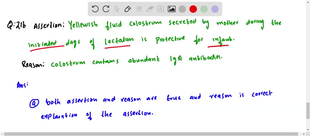 SOLVED:Assertion: Yellowish fluid colostrum secreted by mother during ...