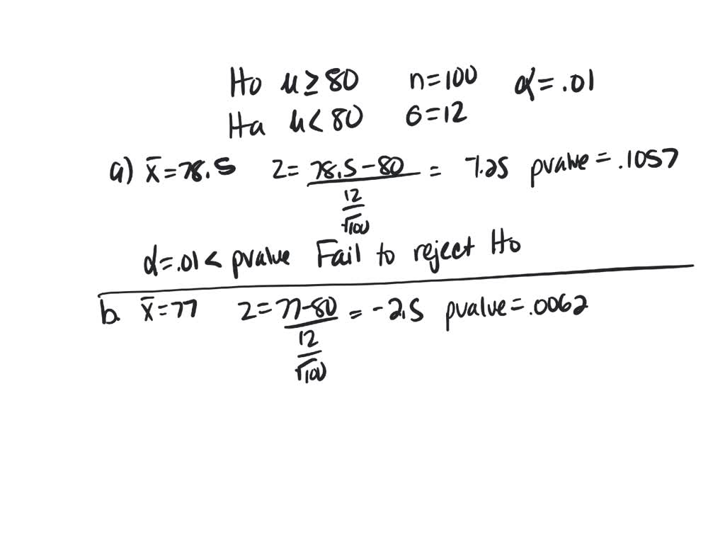 a. Calculate the test statistic (and for Excel users, the p-value) when ...