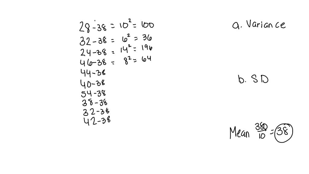 ⏩SOLVED:Do the following: a. Compute the sample variance. b.… | Numerade