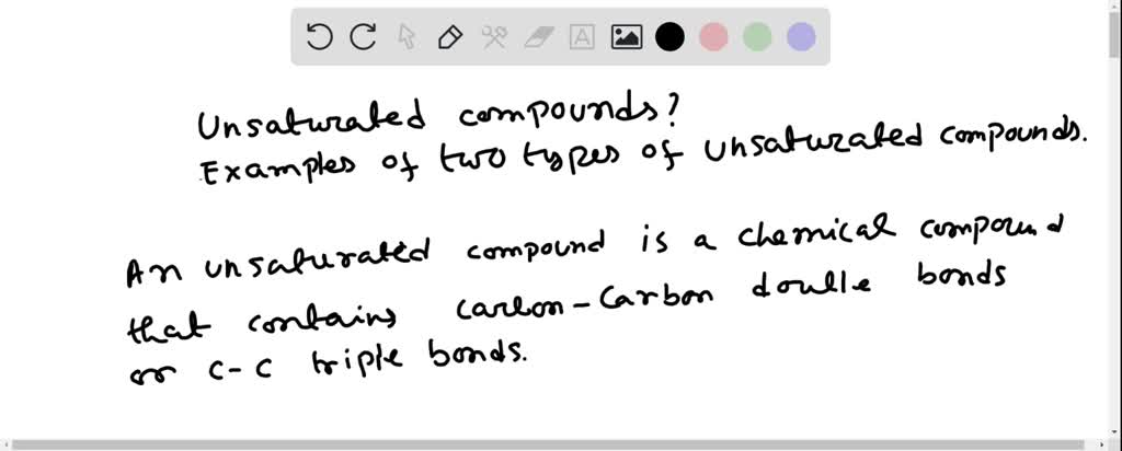SOLVED:What is an unsaturated hydrocarbon? Give examples of two types ...