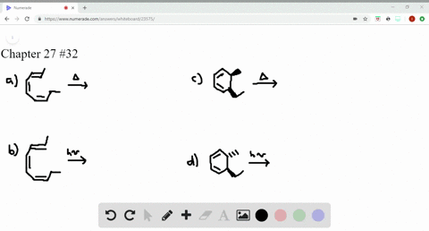 SOLVED:Draw the product of each electrocyclic reaction. a. the thermal ...