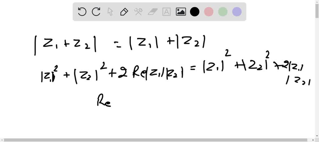 SOLVED:Show a. |z^n|=|z|^n. b. |z|^2=z z̅ c. |Re z|,|Im z| ≤|z| ≤|Re z ...