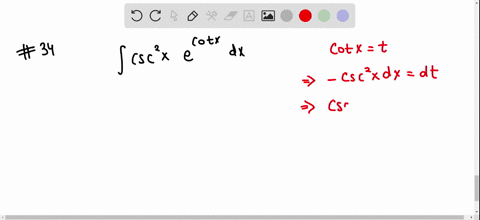 SOLVED:Find the indefinite integral. ∫csc^2 x e^cotx d x