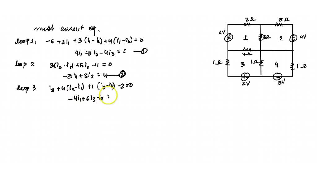 Given the circuit in Figure 7.36 , write the mesh loop equations ...