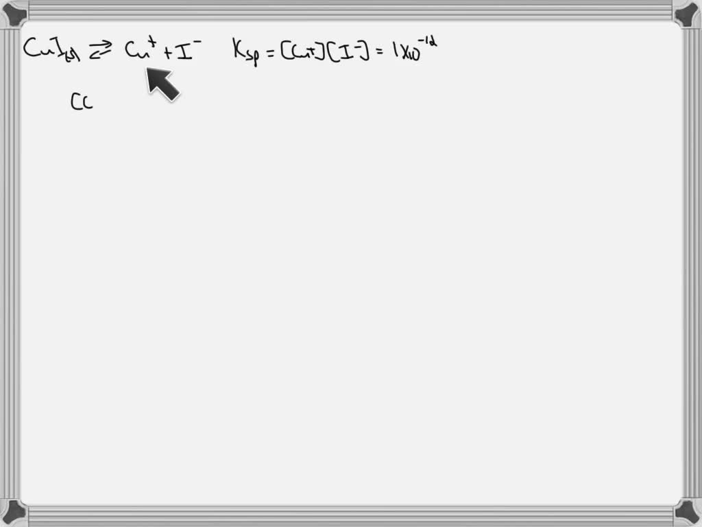 ⏩SOLVED:Calculate the molar solubility, S, of CuI if it has a Ksp of ...