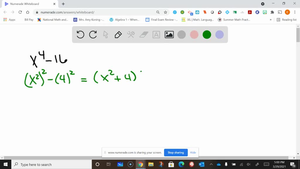 SOLVED:factor completely. x^4-16 SOLVED:factor completely. x^4-16