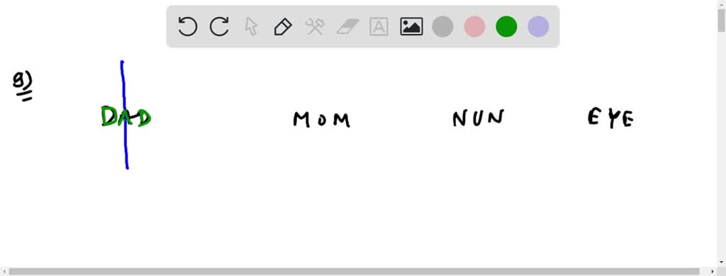 ⏩SOLVED:Which words have a vertical line of symmetry? DAD MOM NUN… | Numerade
