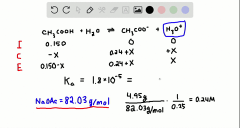 SOLVED:A buffer solution was prepared by adding 4.95 g of sodium acetate, NaCH3 CO2, to 2.50 ×10 ...