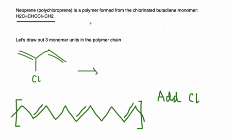 SOLVED:Neoprene (polychloroprene, a kind of rubber) is a polymer formed ...