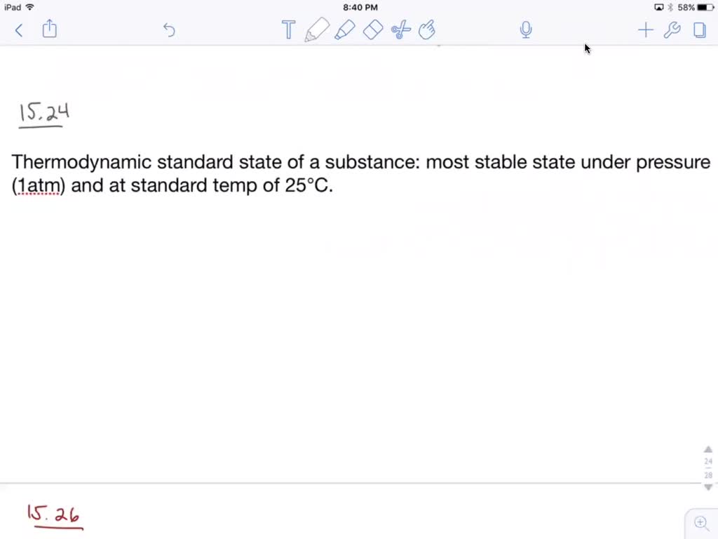 SOLVED:Explain the meaning of the phrase "thermodynamic standard state ...