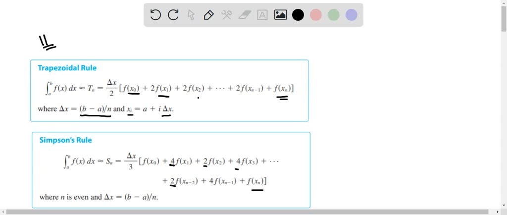 ⏩SOLVED:Using the Trapezoidal Rule and Simpson's Rule. Approximate… | Numerade