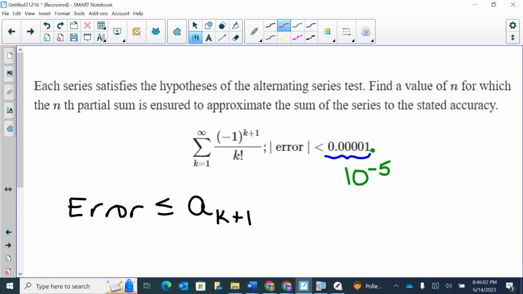 Each series satisfies the hypotheses of the alternating series test ...