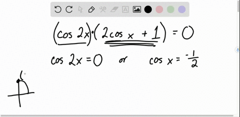 SOLVED:Solving a Trigonometric Equation In Exercises 11-24, solve the equation. cos2 x(2 cosx+1)=0