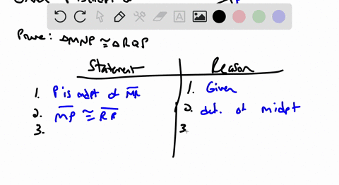 SOLVED:Plan and write the two-column proof for each problem. Given: P is the midpoint of both M ...