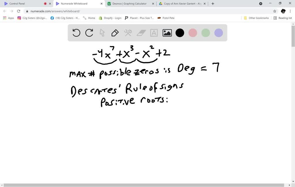 SOLVED Determine The Maximum Number Of Real Zeros That Each Polynomial 