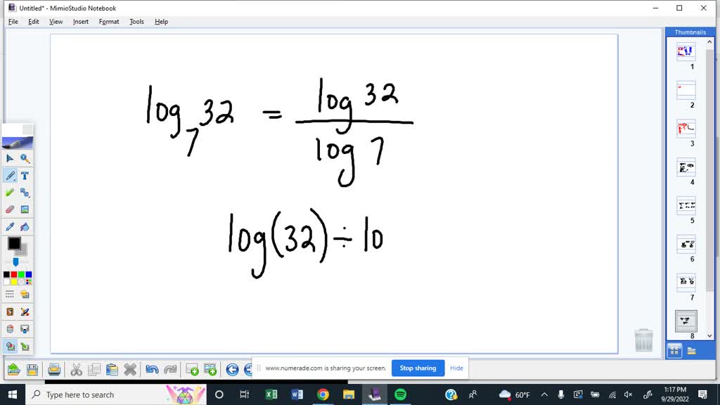 Explain how to find the log7 32 on your calculator. | Numerade