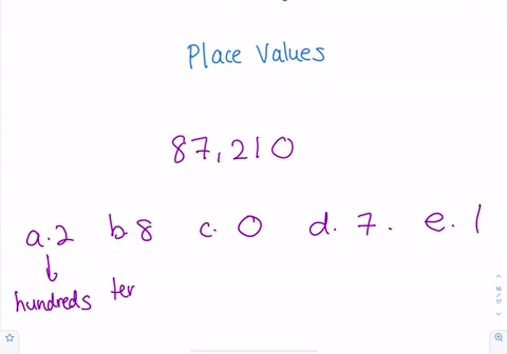 SOLVED:In the following exercises, find the place value of each digit ...