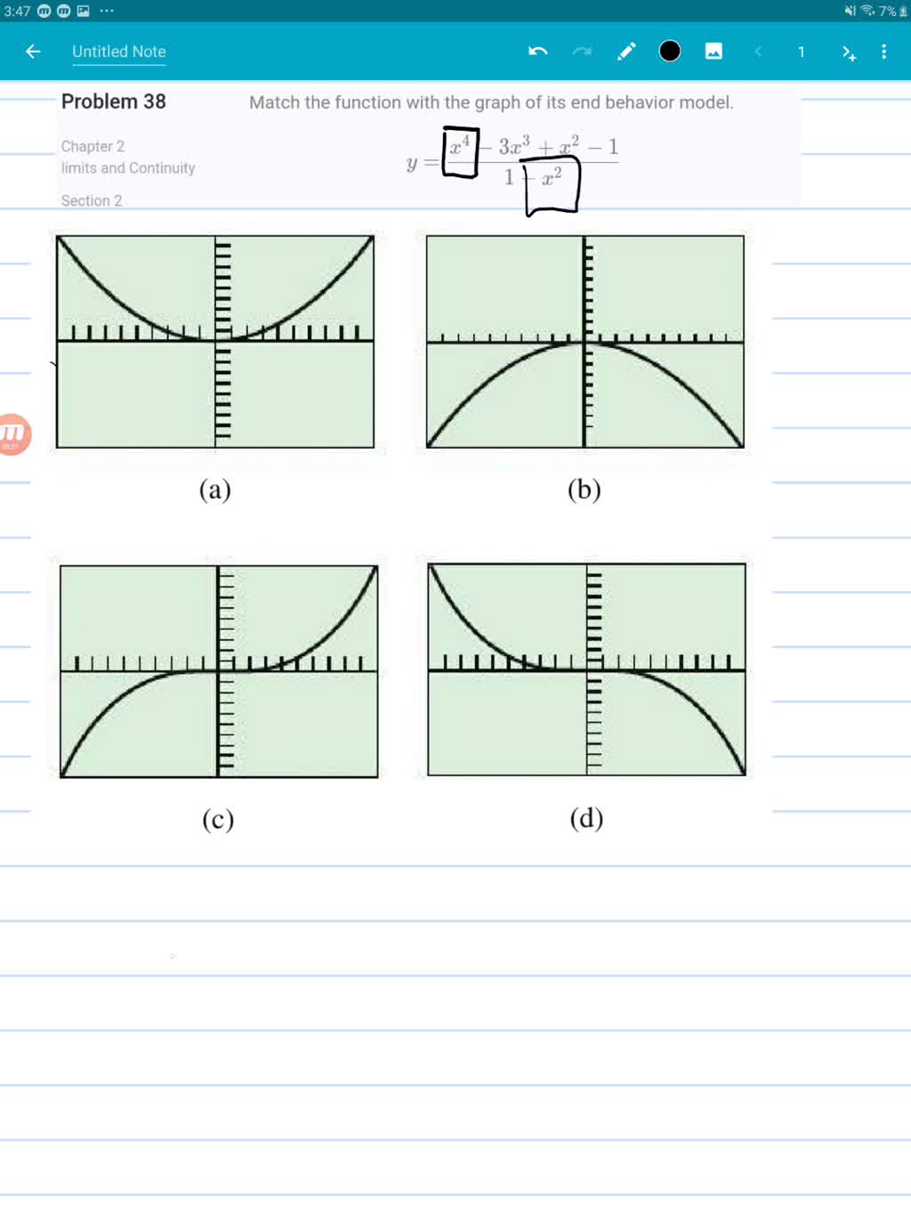 SOLVED:Match the function with the graph of its end behavior model. y ...