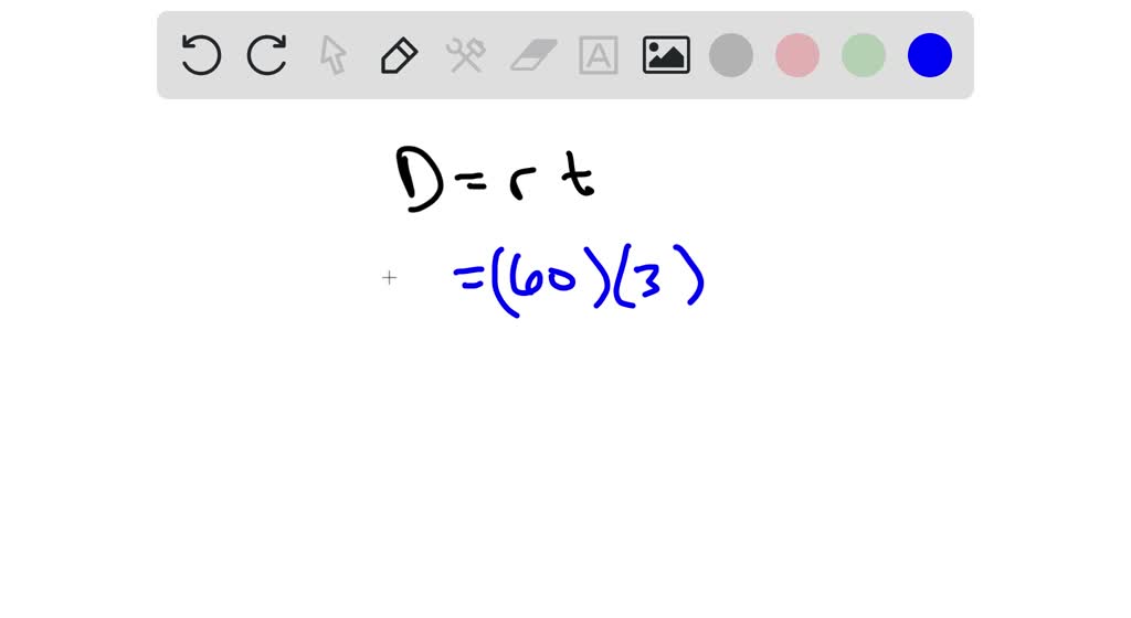 SOLVED:Distance Using the distance formula distance = rate - time, or d ...