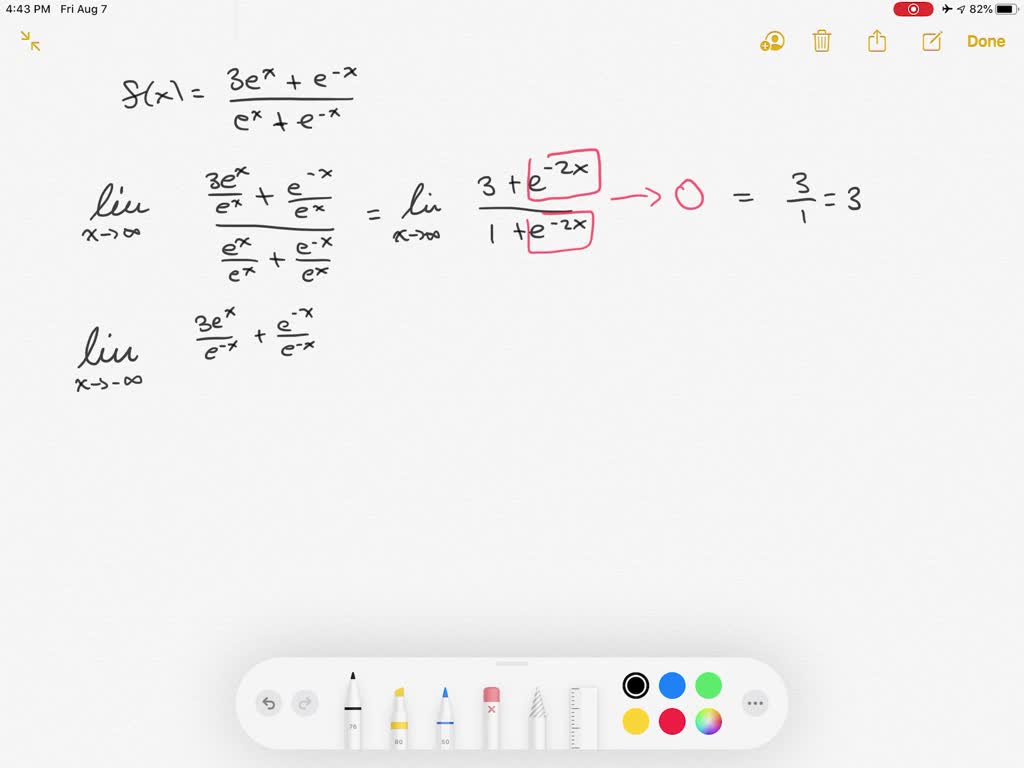 ⏩SOLVED:Limits of exponentials Evaluate limT →∞ f(x) and limx →-∞ ...