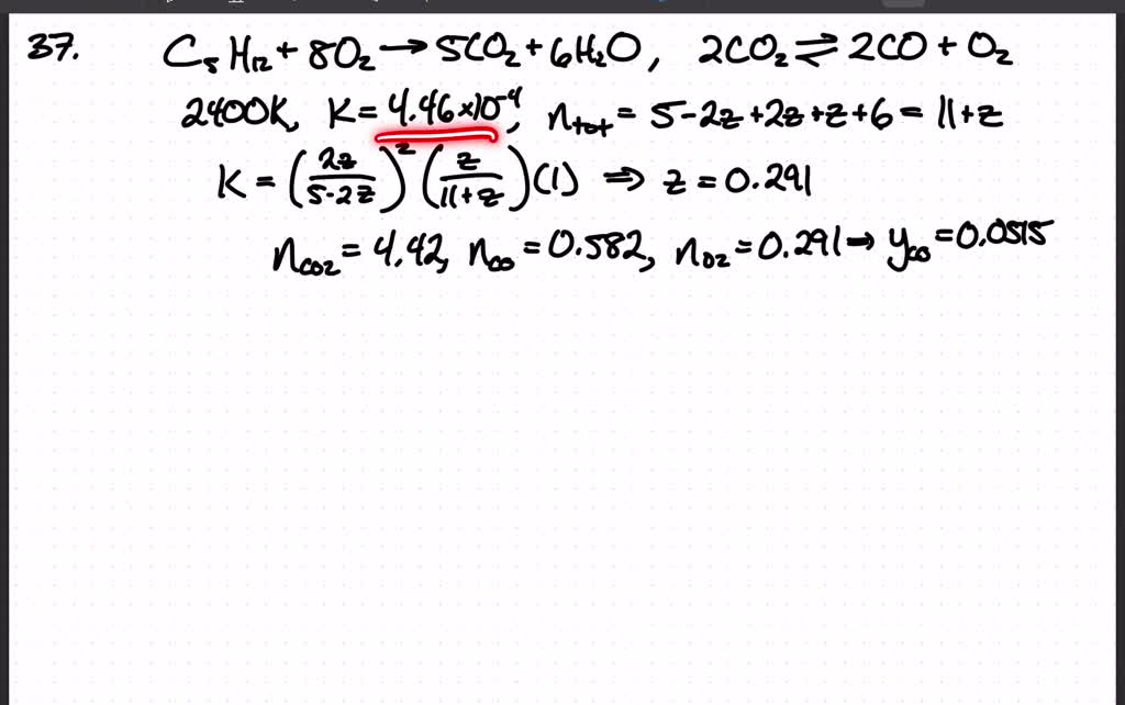 SOLVED:The combustion products from burning pentane, C5 H12, with pure ...