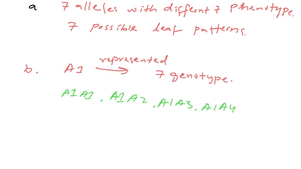 In clover plants, the pattern on the leaves is determined by a single ...