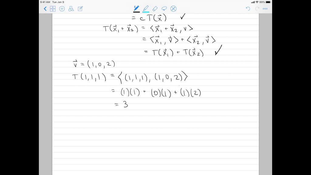 SOLVED:(a) Prove that if v is a fixed vector in a real inner product space V, then the mapping T ...