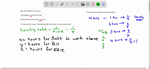 SOLVED:Painting a House Three painters, Beth, Bill, and Edie, working ...