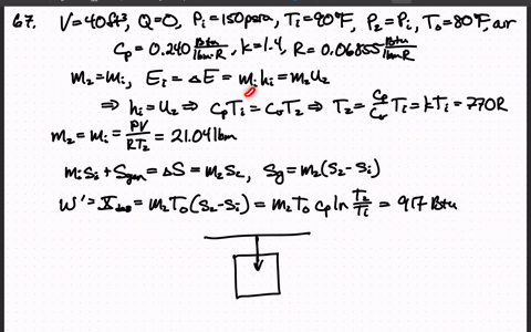 SOLVED:A 40-ft^3 adiabatic container is initially evacuated. The supply line contains air that ...