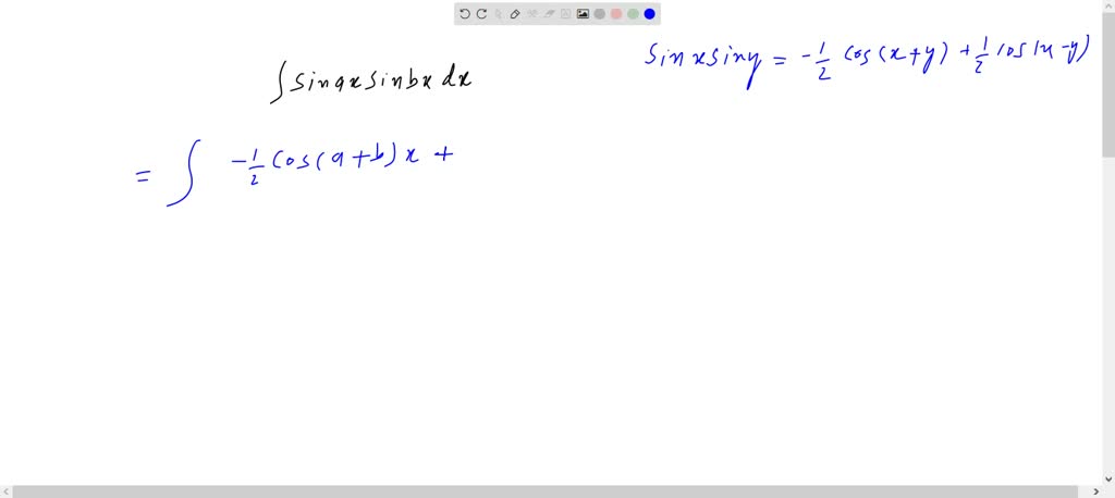 SOLVED:Dùng cong th?c l??ng giác sina sinb=(1)/(2)[cos(a-b)-cos(a+b)] có ∫sinx sin(x+y) d x=(1 ...
