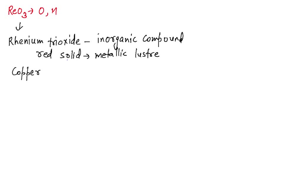SOLVED:Draw one unit cell in the ReO3 structure, showing the M and O ...
