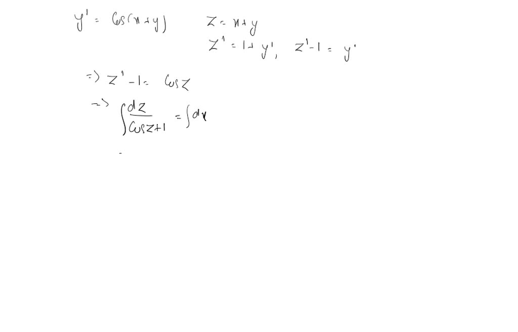 SOLVED Solve The Following Differential Equations Y cos x y 