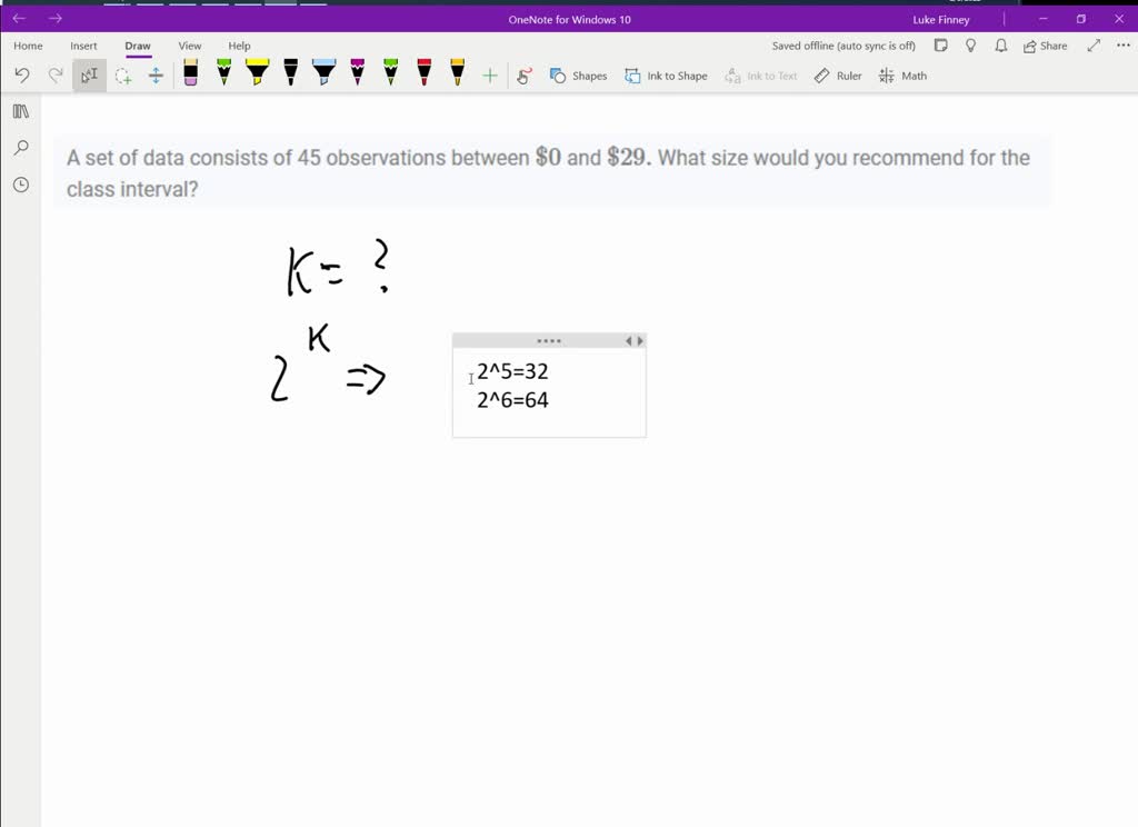 A set of data consists of 45 observations between 0 and 29 . What size ...