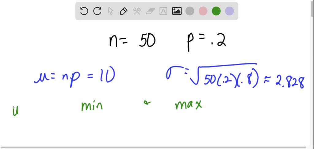 SOLVED:Finding μ, σ, and Unusual Values. Assume that a procedure yields a binomial distribution ...