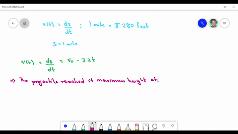 SOLVED:A projectile is fired directly upward from the ground with an initial velocity of v0 feet ...