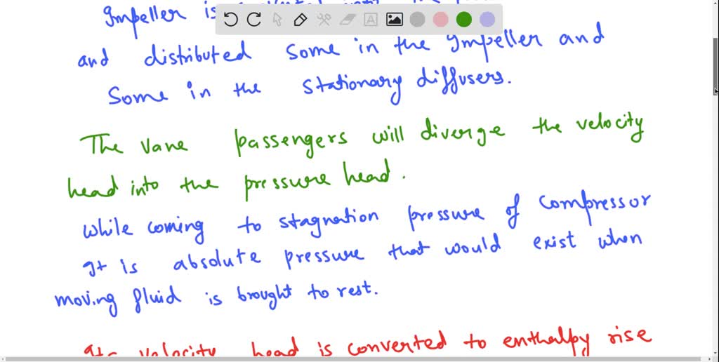 SOLVED:Most compressors have a small diffuser at the exit to reduce the ...