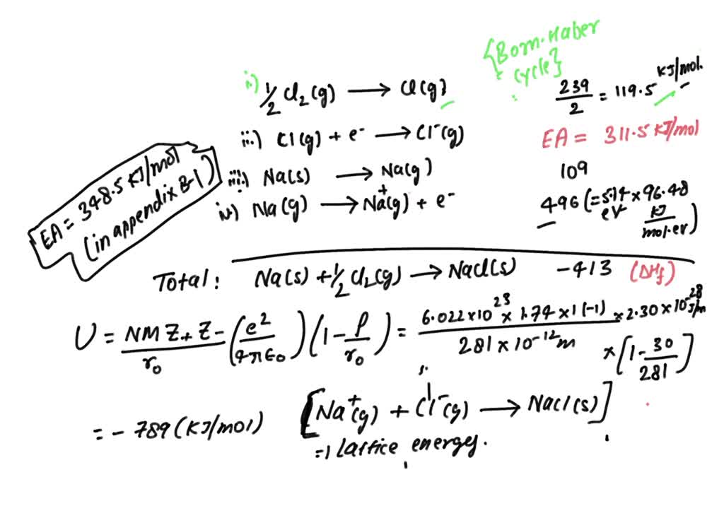 ⏩SOLVED:Calculate the electron affinity of Cl from the following ...