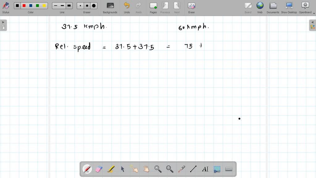 SOLVED:Two trains each travelling with a speed of 37.5 km / h are ...