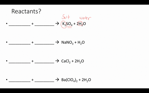 SOLVED:What salt would form when each of the following strong acid ...