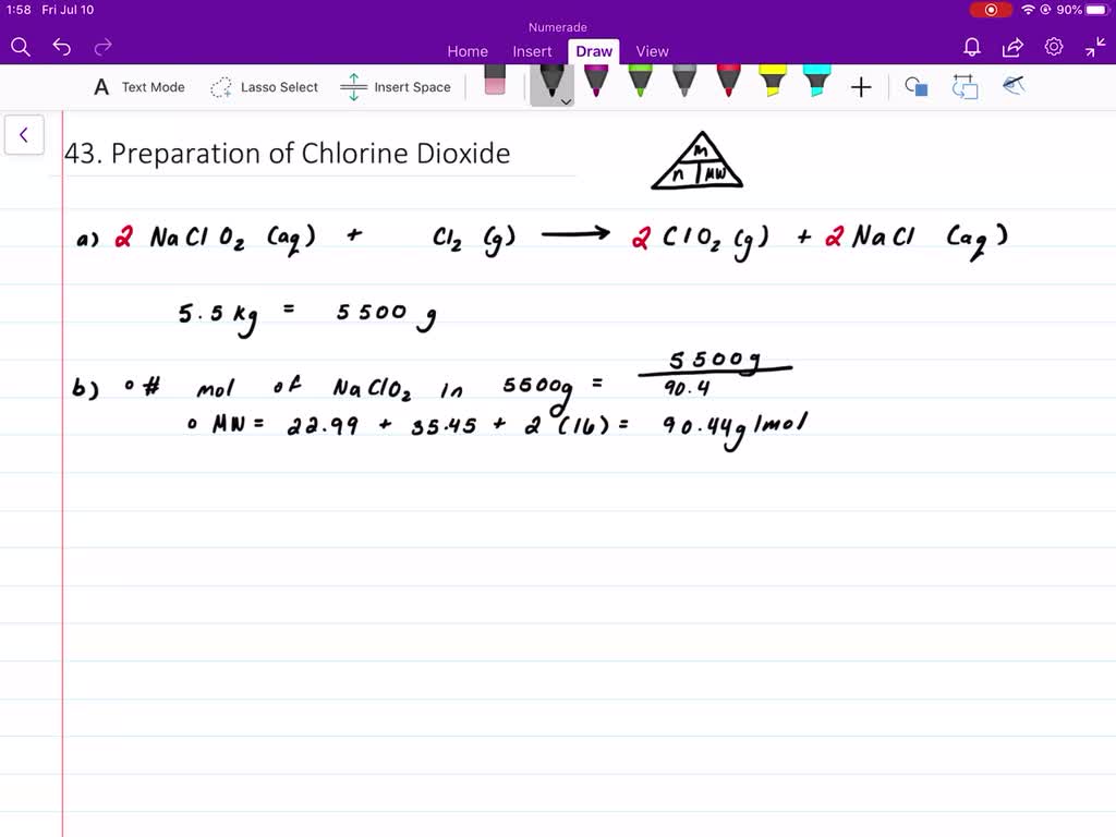 SOLVED:Chlorine dioxide, ClO2, is used for bleaching paper. It is also ...