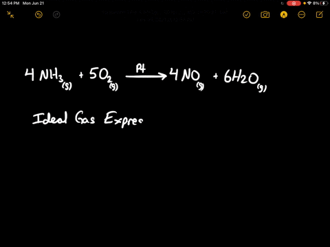 SOLVED:In the presence of a platinum catalyst, ammonia, NH3, burns in ...