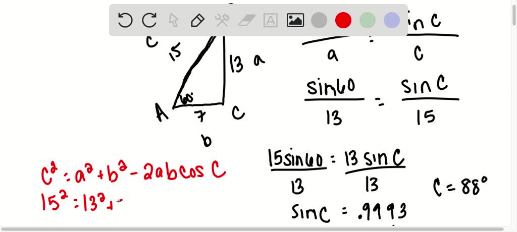 SOLVED:Solve each problem. See Example 5. Consider triangle A B C shown ...