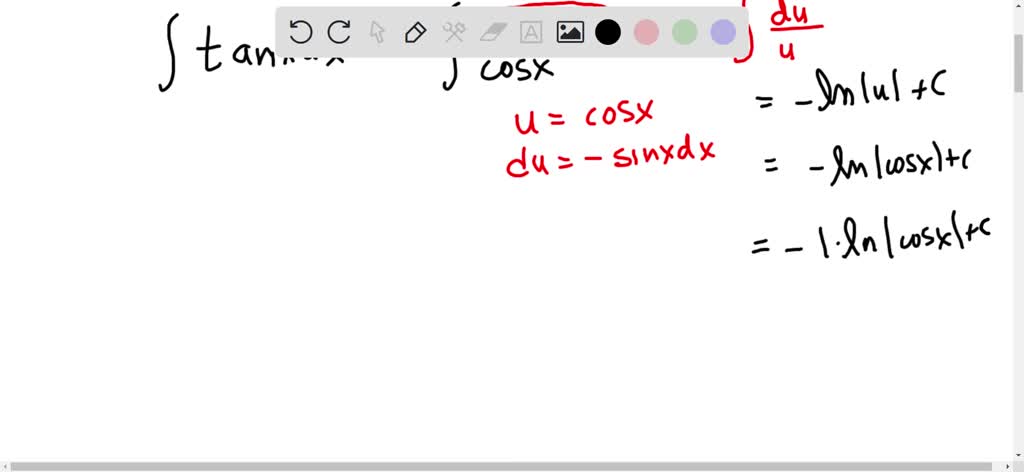 SOLVED:Looking ahead: Integrals of tanx and cot x Use a change of variables to verify each ...