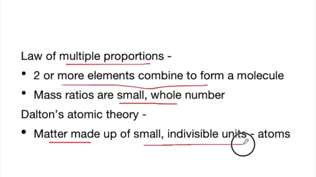 Show that Dalton's atomic theory explains the Law…