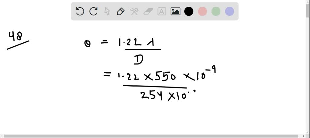 Solved I What Is The Angular Resolution Limit Degrees Set By Diffraction For The 100 In