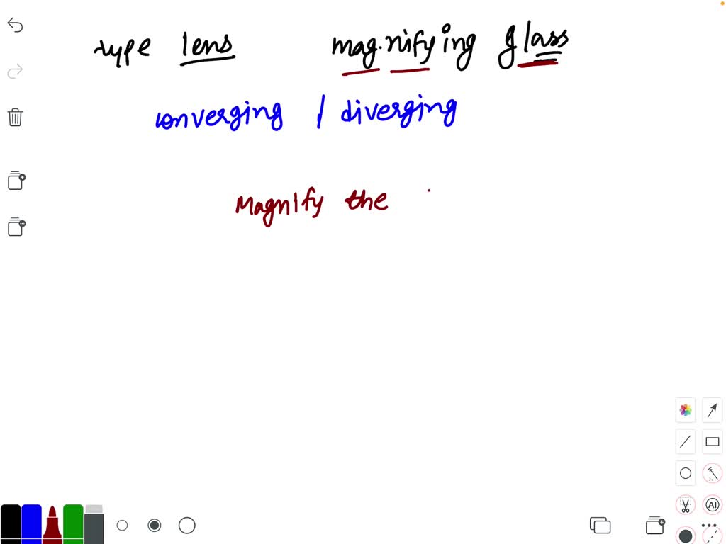 SOLVED:What type of lens is a magnifying glass? a) converging c ...