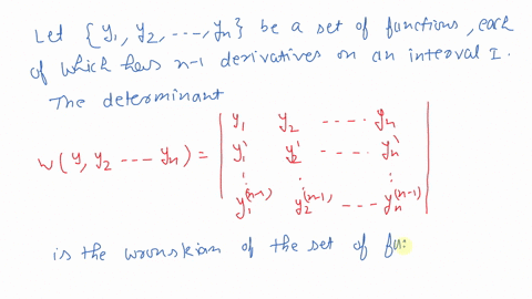 SOLVED:Find the Wronskian for the set of functions. {x, e^x, sinx, cosx}