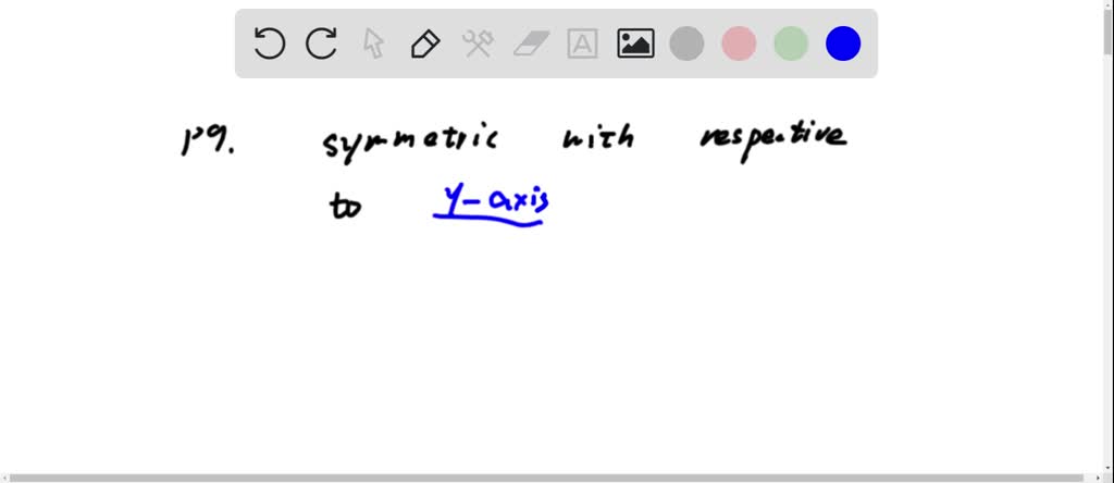 SOLVED:A graph of an equation is symmetric with respect to if replacing ...